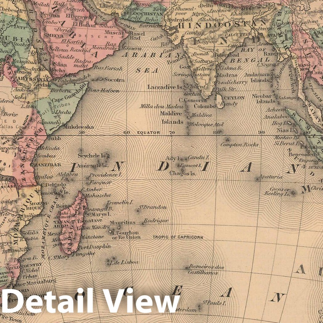 Historic Map : General Atlas (Of The World), World Map 1857 , Vintage ...