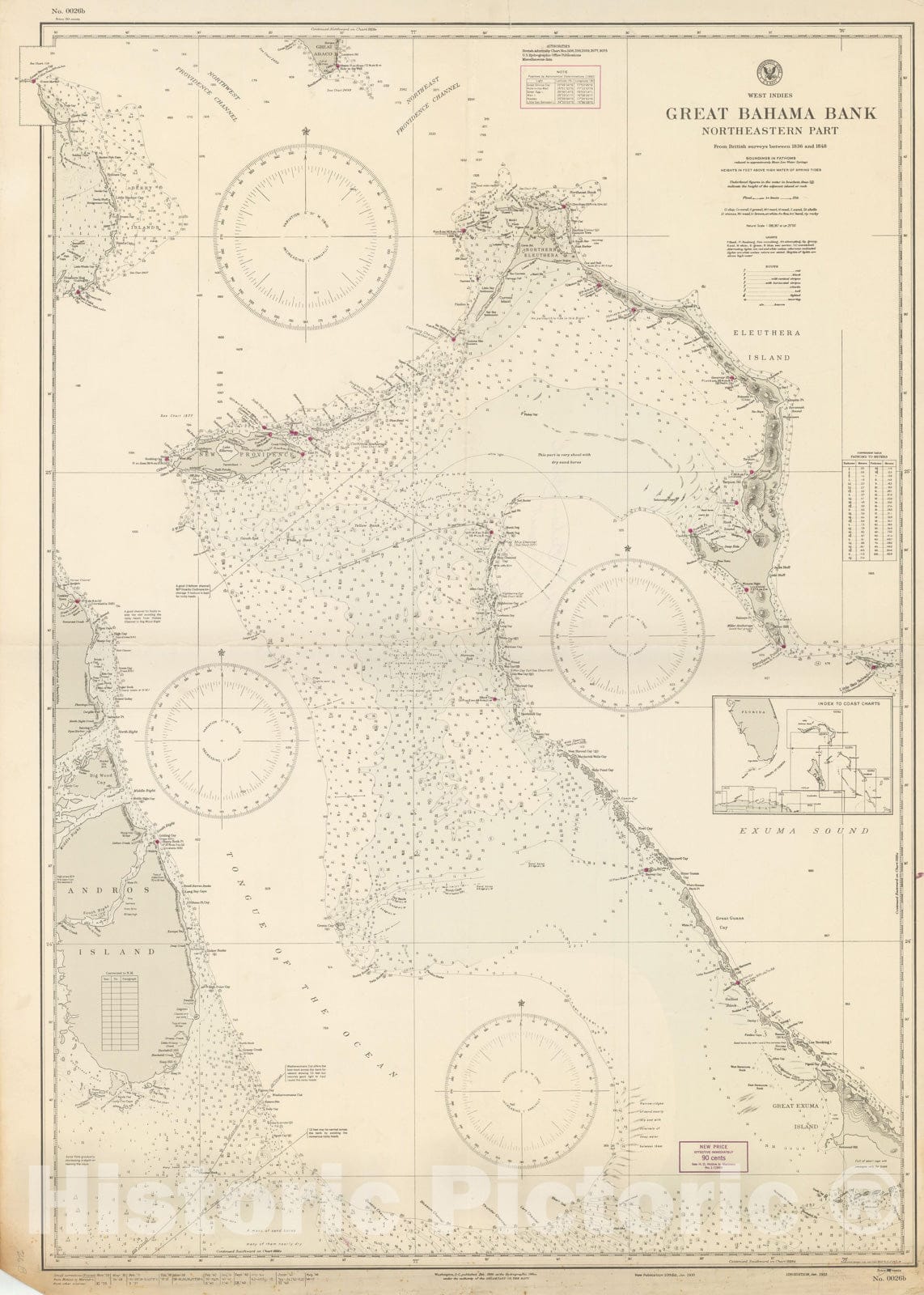 Historic Map : Coastal Charts - Great Bahama Bank: Northeastern Part 1 ...