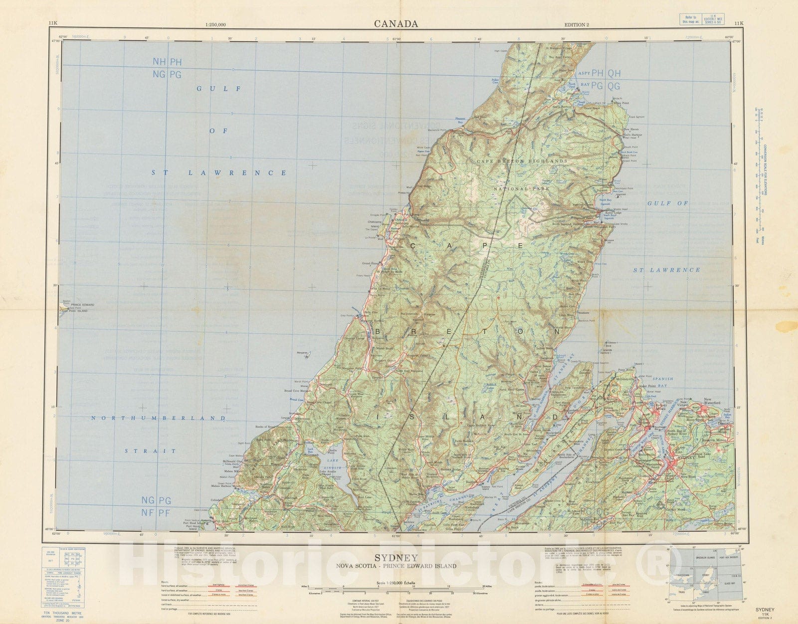 Historic Map : Canada National Topographic System, Sydney 1970 , Vinta ...