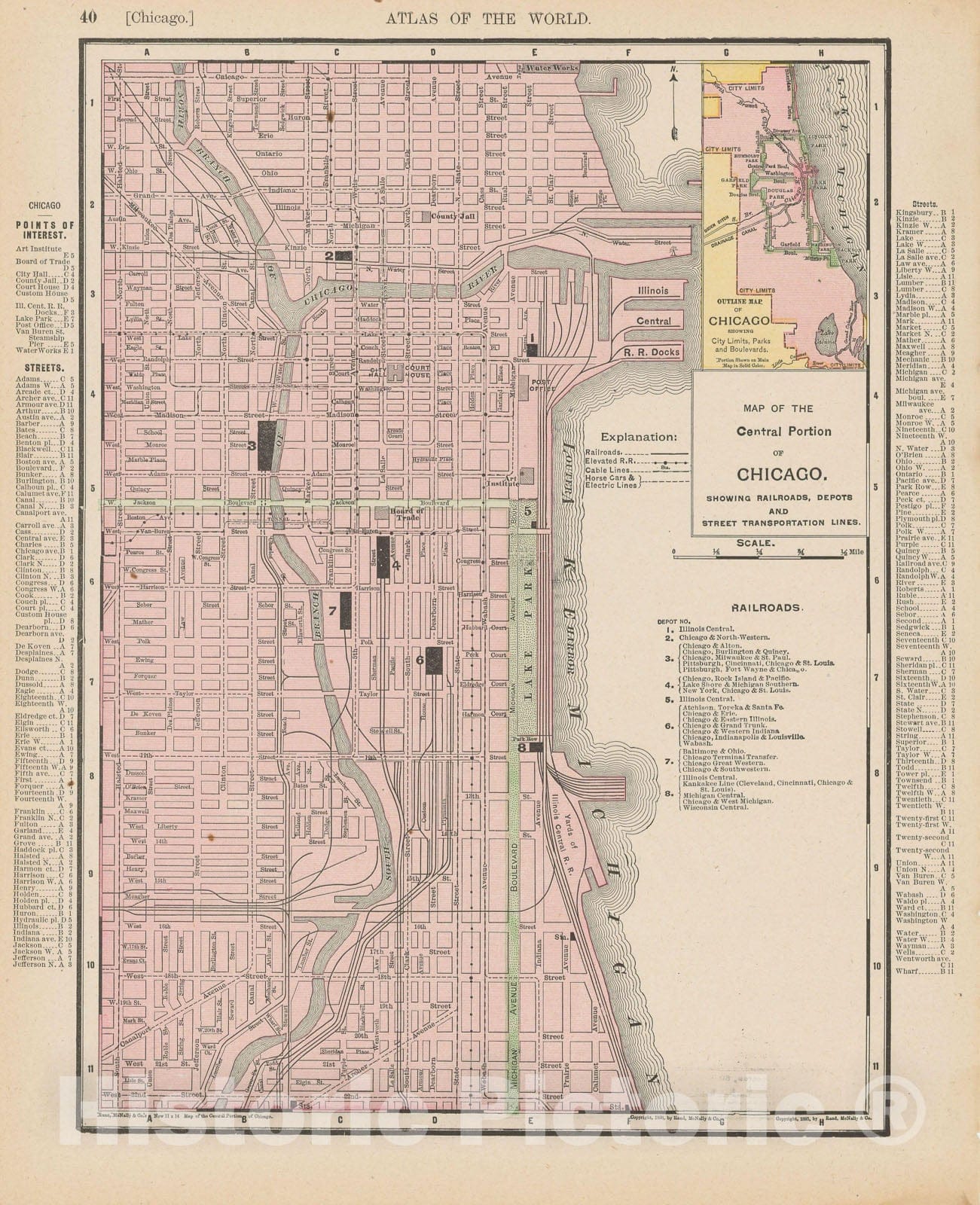 Historic Map : Chicago 1900 , Universal Atlas World , Vintage Wall Art ...