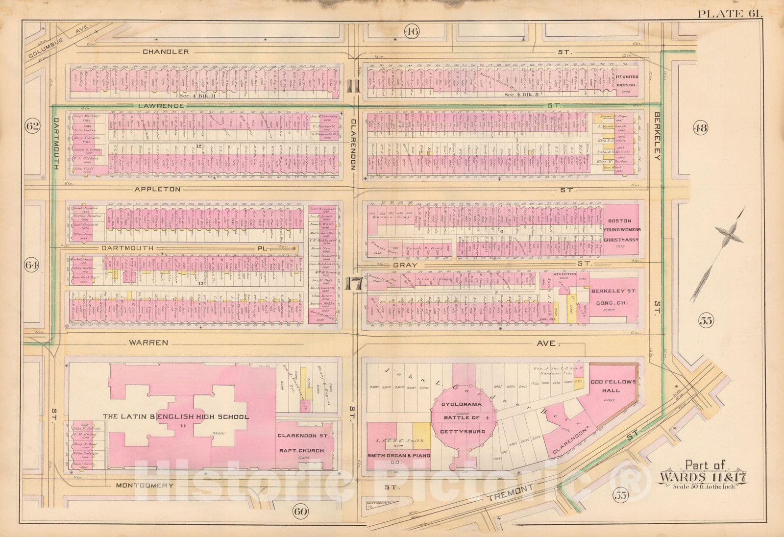 Historic Map : Atlas City of Boston, City Proper, Vol. 2, Boston 1888 ...
