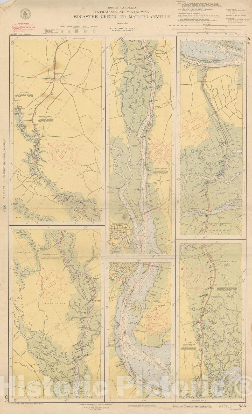 Historic Map : Coastal Charts - SC Intracoastal: Socastee Creek to McC ...
