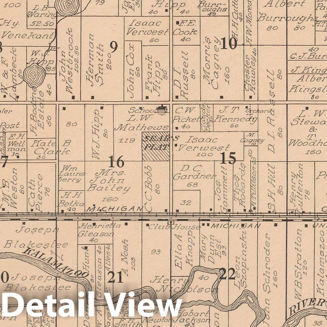 Historic Map : Comstock 1910 , Standard Atlas of Kalamazoo County , Vi ...