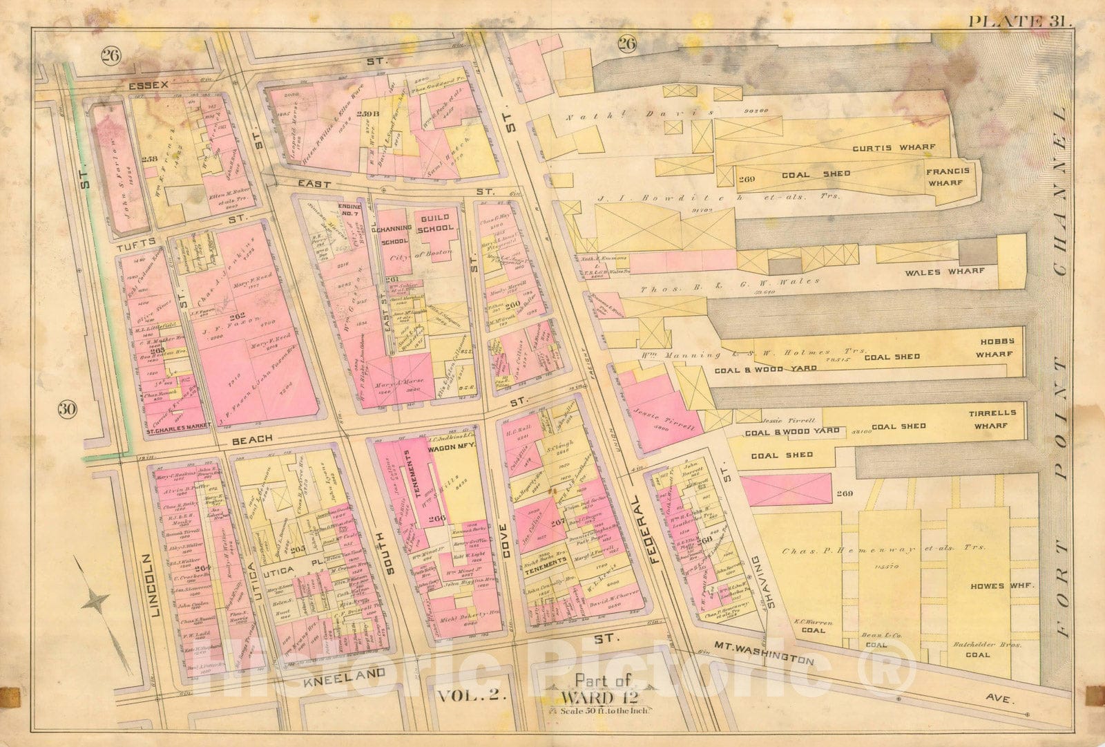 Historic Map : Atlas City of Boston, City Proper, Vol. I, Boston 1888 ...