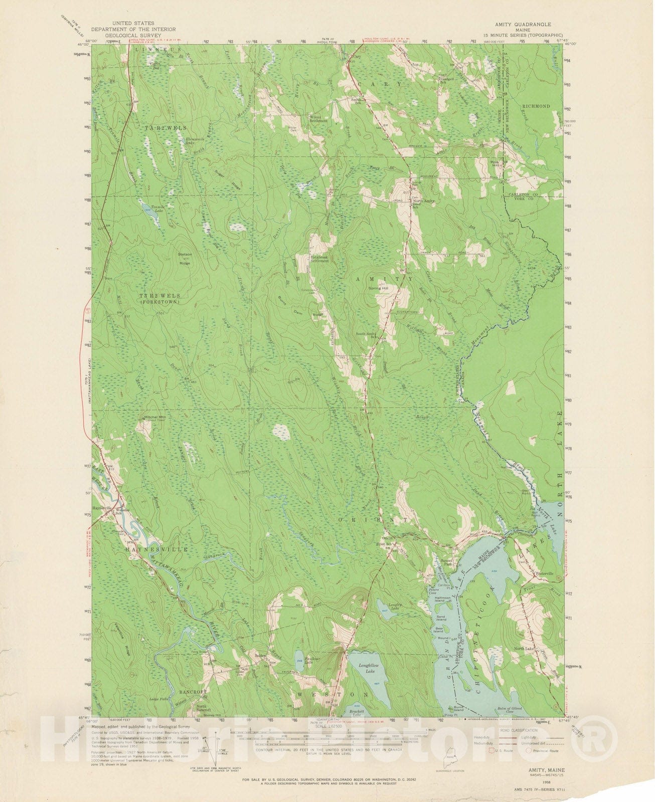 Historic Map : USGS 7.5 Minute Sheets and Quadrangles, Amity & Cary ...