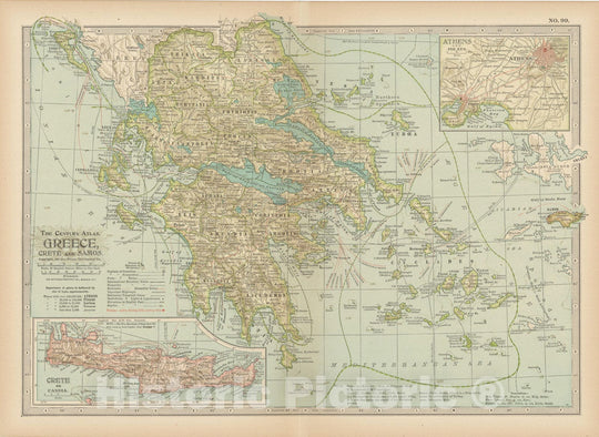 Historic Map : Greece 1914 , Century Atlas of the World, Vintage Wall ...