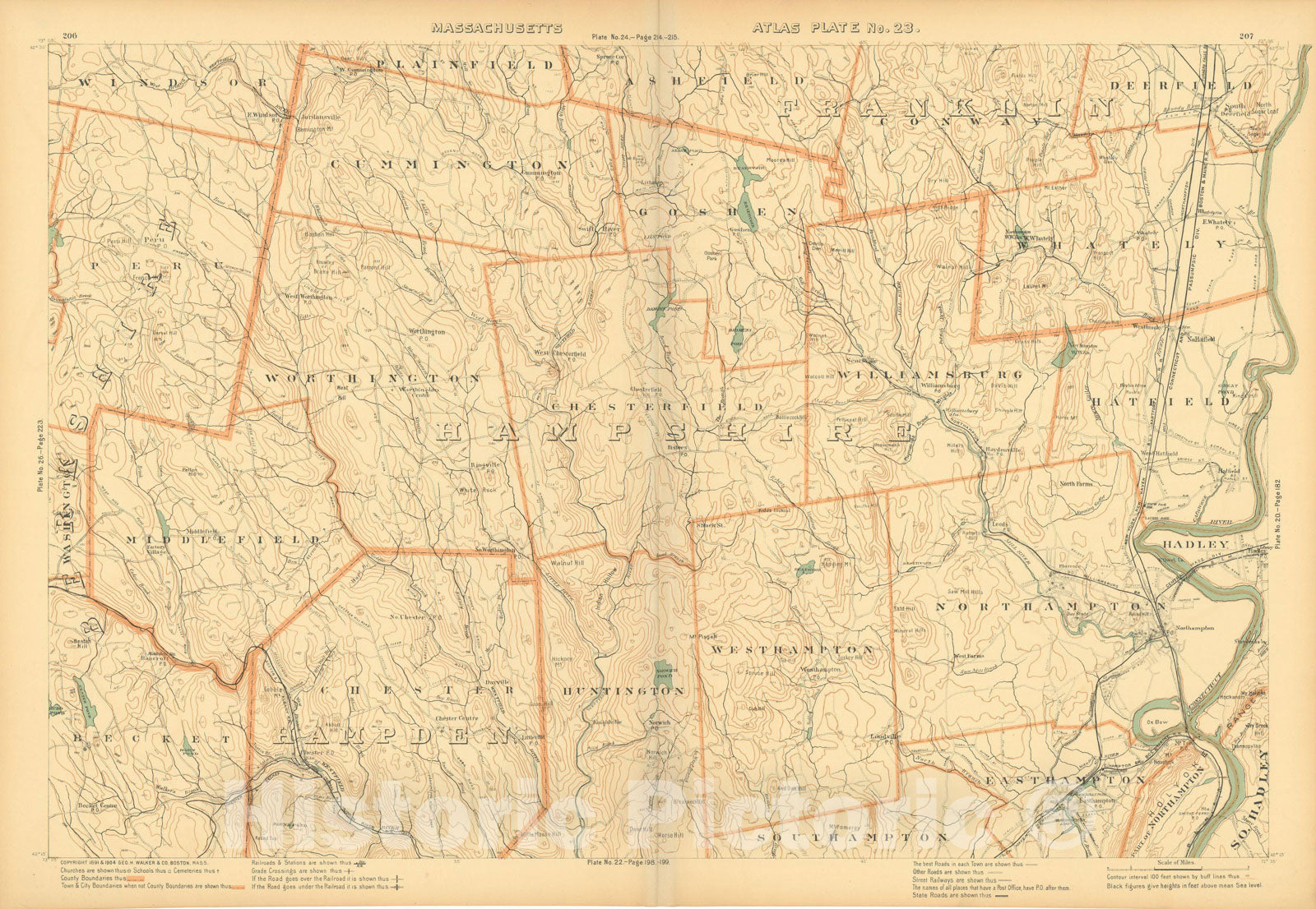 Historic Map : Atlas of Massachusetts, Chester & Chesterfield & Hatfie ...