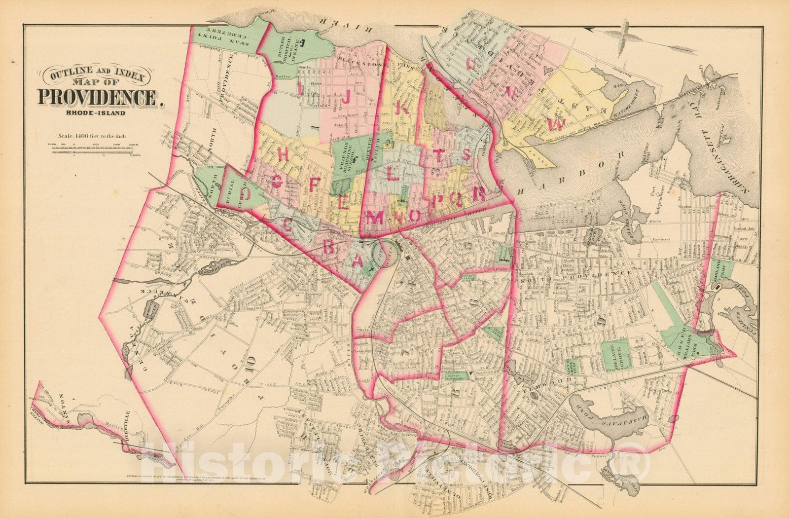 Historic Map : City Atlas of Providence Rhode Island by Wards, Volume ...