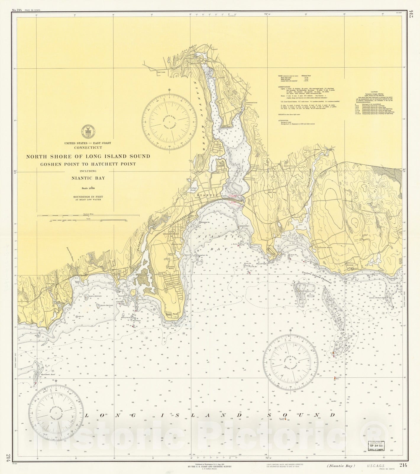 Historic Map : Coastal Charts - CT Shore of Long Is Sound: Goshen Pt t ...