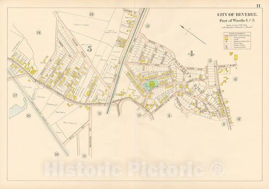 Historic Map : Beverly 1907 Plate 011 , Atlas City of Beverly , Vintag ...