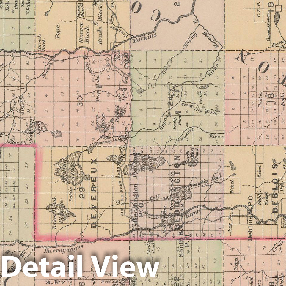 Historic Map : Atlas of Maine, Timberlands #2 1885 , Vintage Wall Art ...