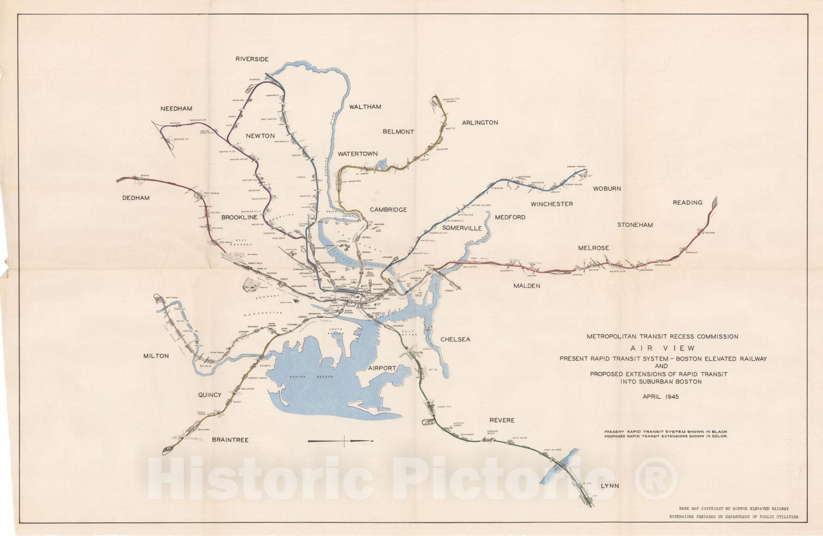 Historic Map : Greater Boston Transit Maps, Proposed Extensions to the ...