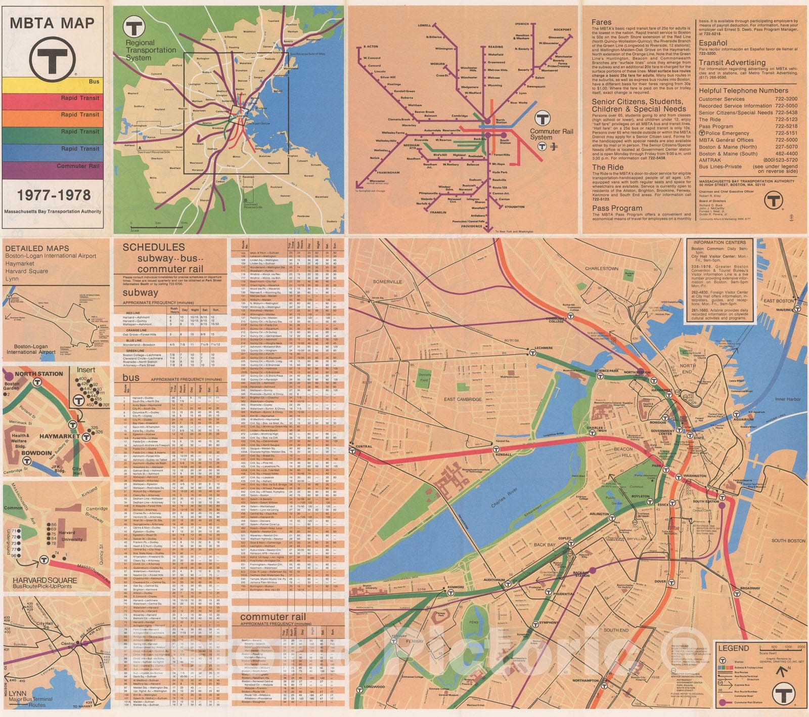Historic Map : Greater Boston Transit Maps, MBTA System Map 1977 Railr ...