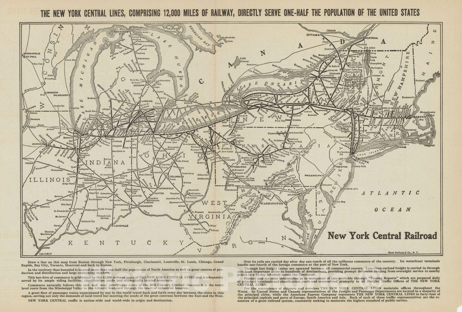 Historic Map : Atlas of Railway Traffic Maps, New York Central Railroa ...