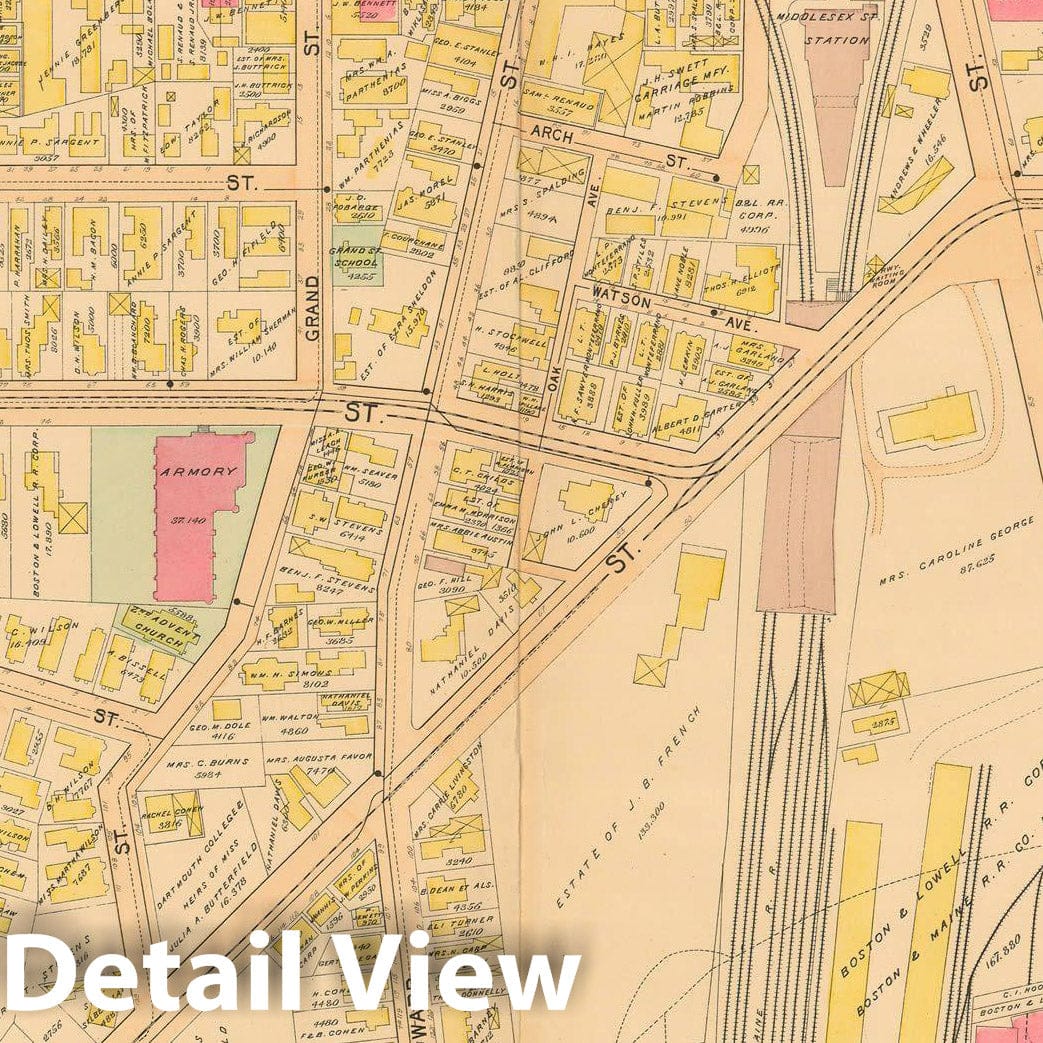 Historic Map : Atlas City of Lowell, 1896 Plate 006 , Vintage Wall Art ...