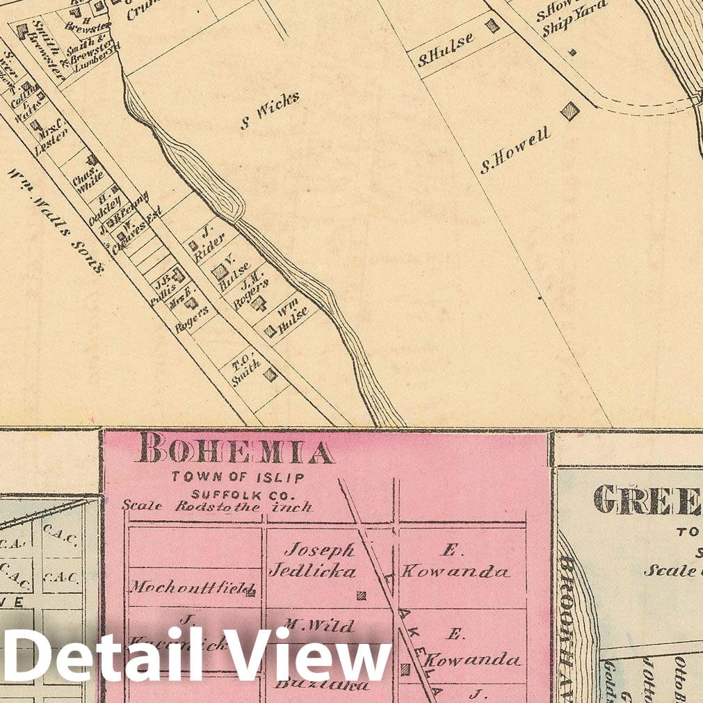 Historic Map : Atlas of Long Island, New York, Islip & Smithtown 1873 ...