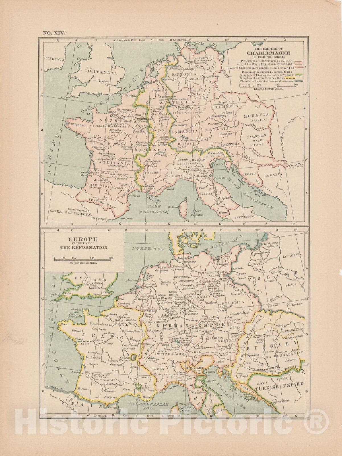 Historic Map : Europe 1897 , The Century Atlas World , v3, Vintage Wal ...