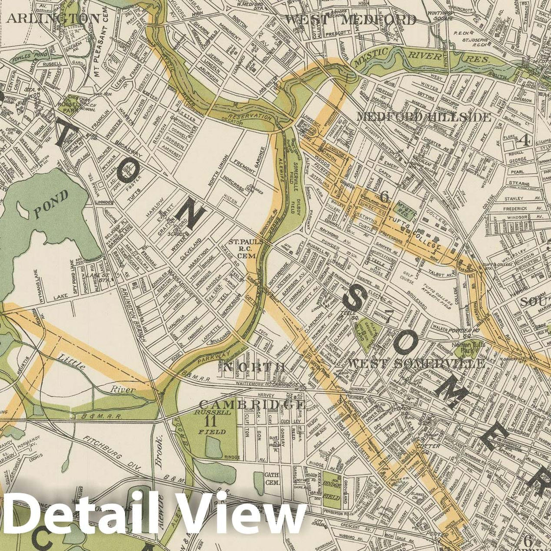 Historic Map : Map of Boston & Suburbs - NW Quad - 1900 , Northeast U ...