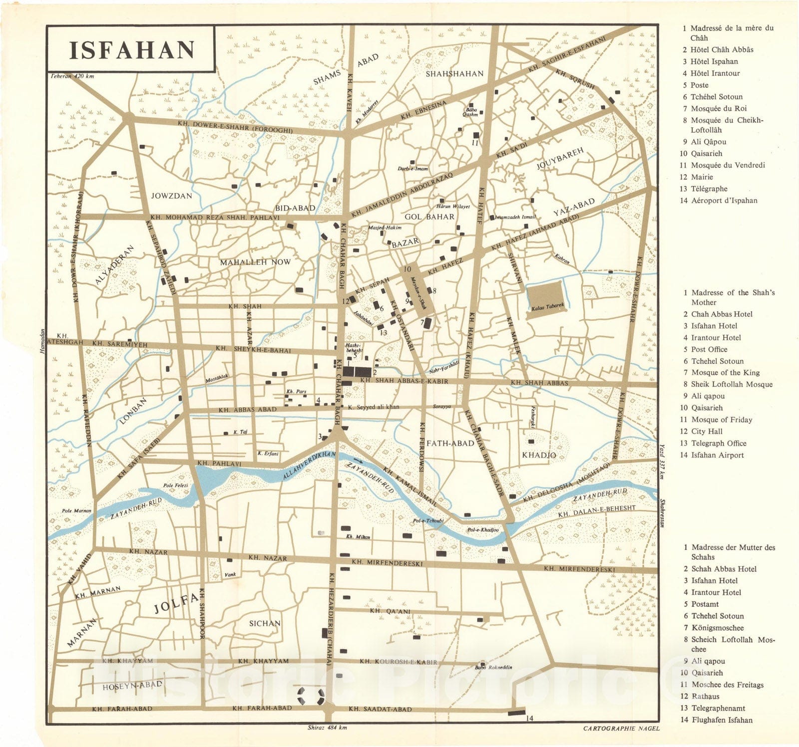 Historic Map : Isfahan 1968 , Vintage Wall Art – Historic Pictoric
