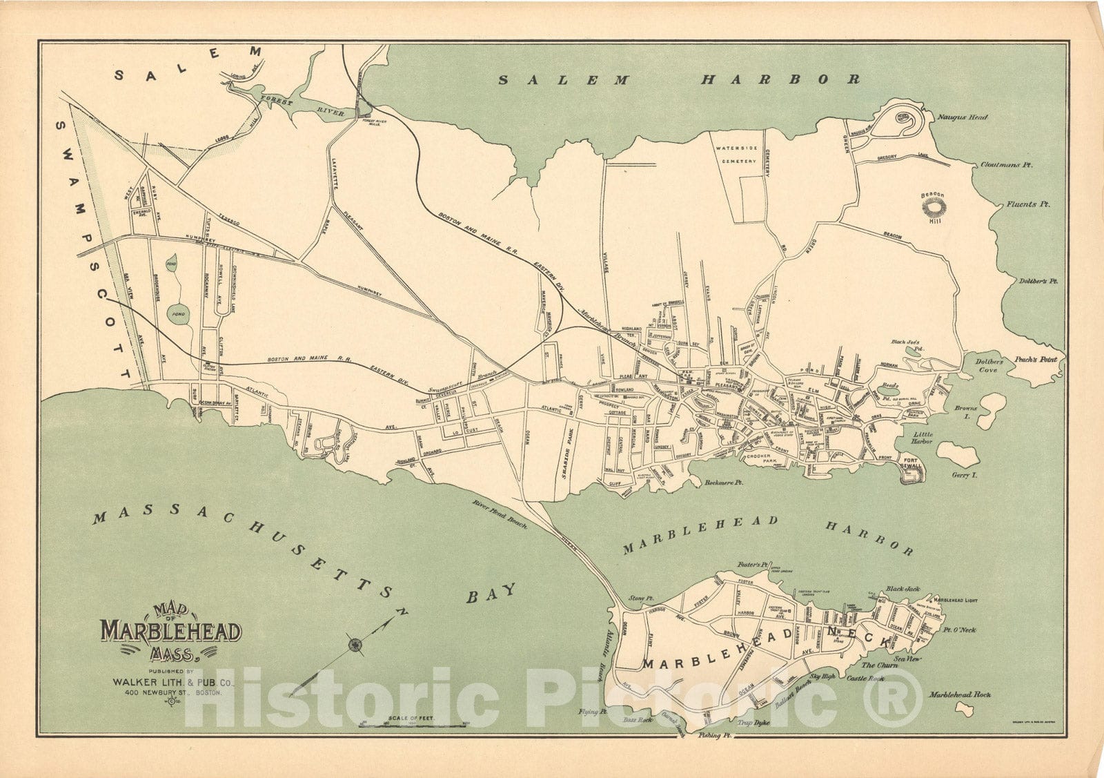 Historic Map : Marblehead 1910 , Northeast U.S. State & City Maps , Vi ...