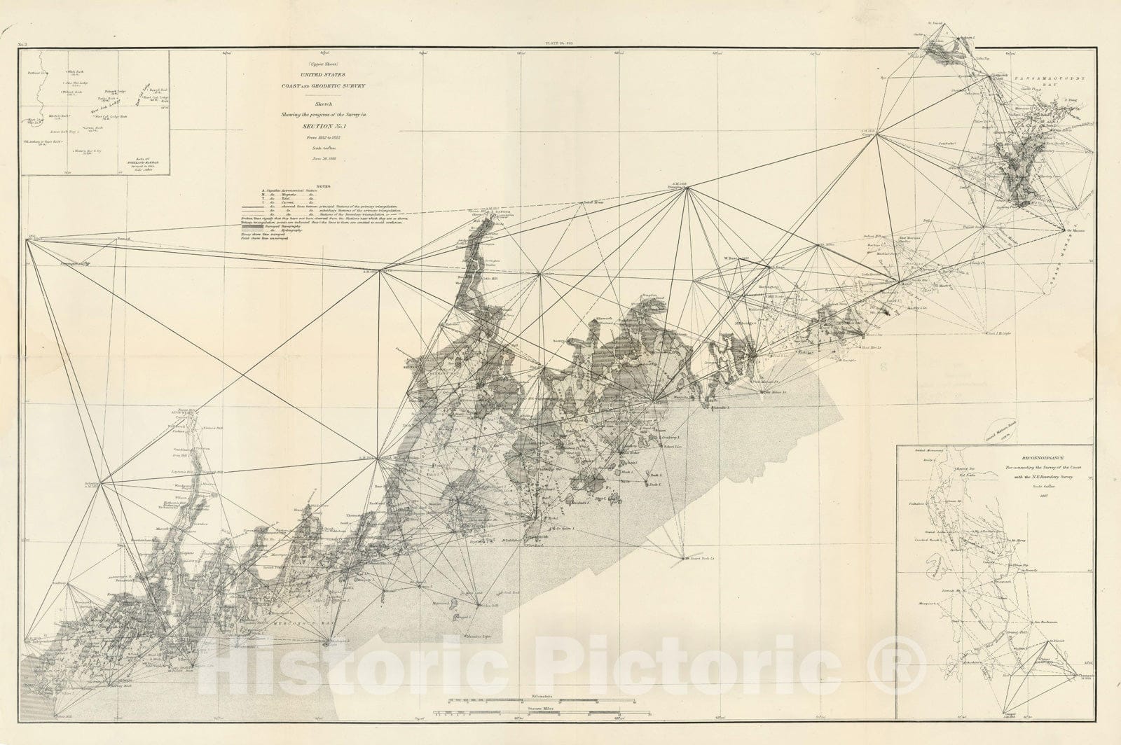 Historic Map : Booth Bay & Casco Bay & Mount Desert Island & Penobscot ...