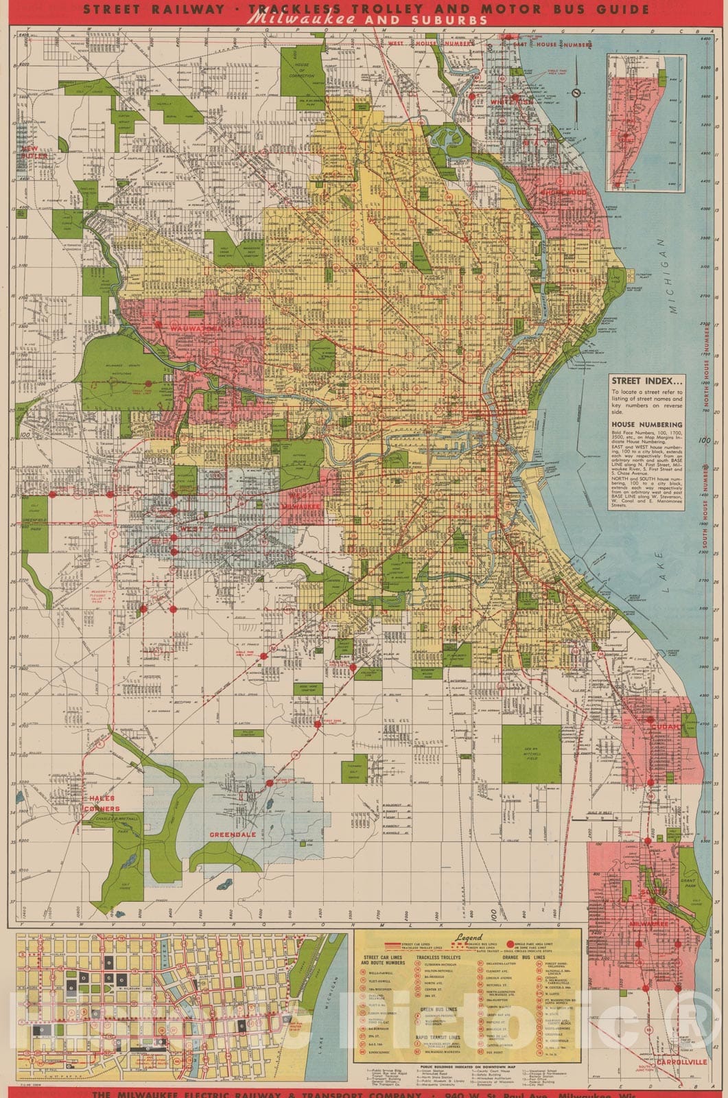 Historic Map : Milwaukee Transit Map 1946 Railroad Catography , Vintag ...