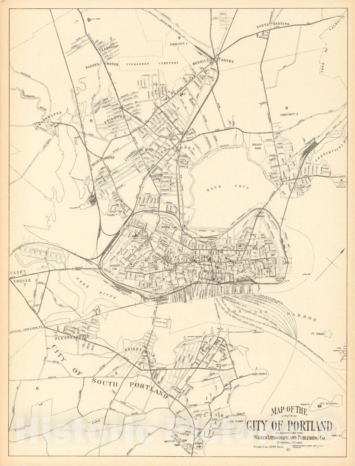 Historic Map : Portland 1908 , Northeast U.S. State & City Maps , Vint ...