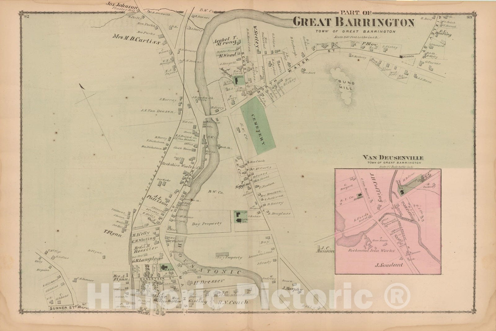 Historic Map : County Atlas of Berkshire County, Great Barrington 1876 ...