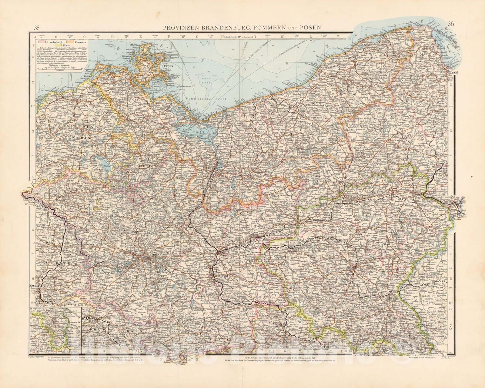 Historic Map : Germany 1899 , Andrees Allgemeiner Handatlas , v3, Vint ...