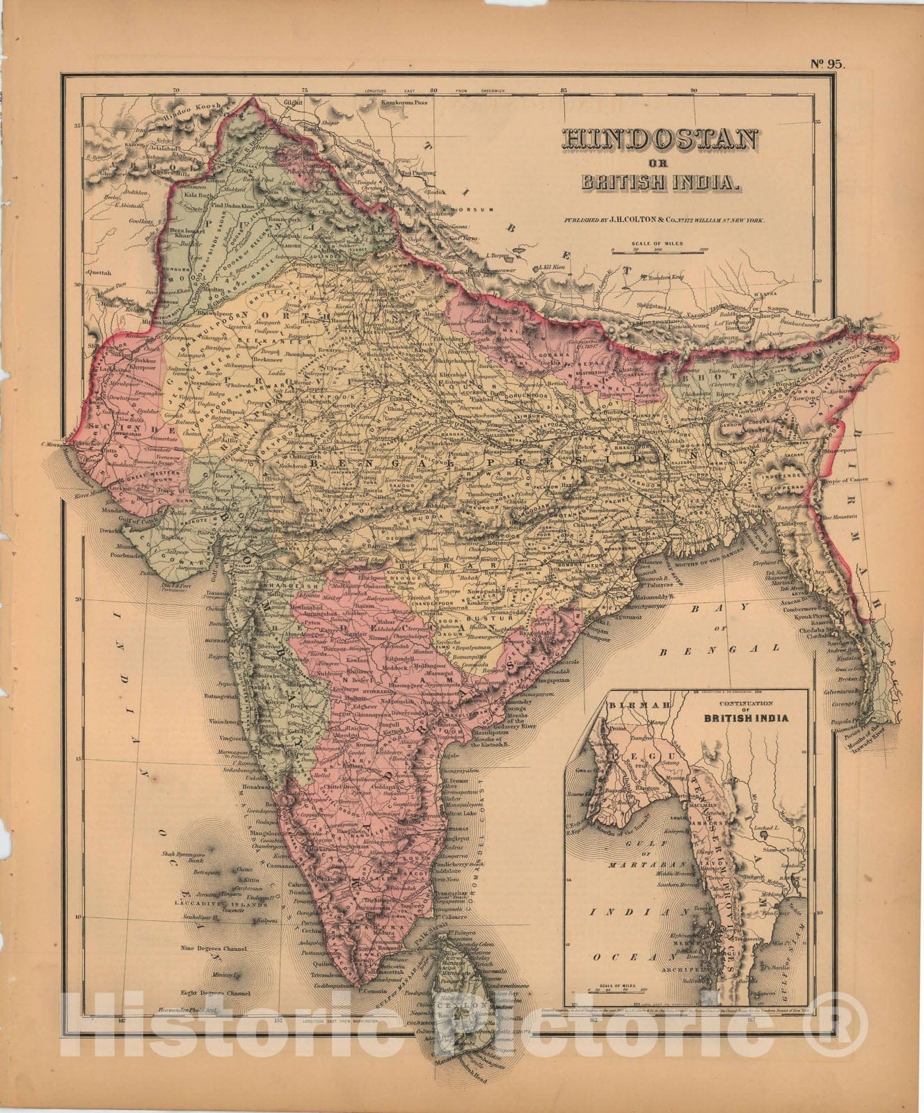 Historic Map : General Atlas (Of The World), India & Hindostan 1857 ...