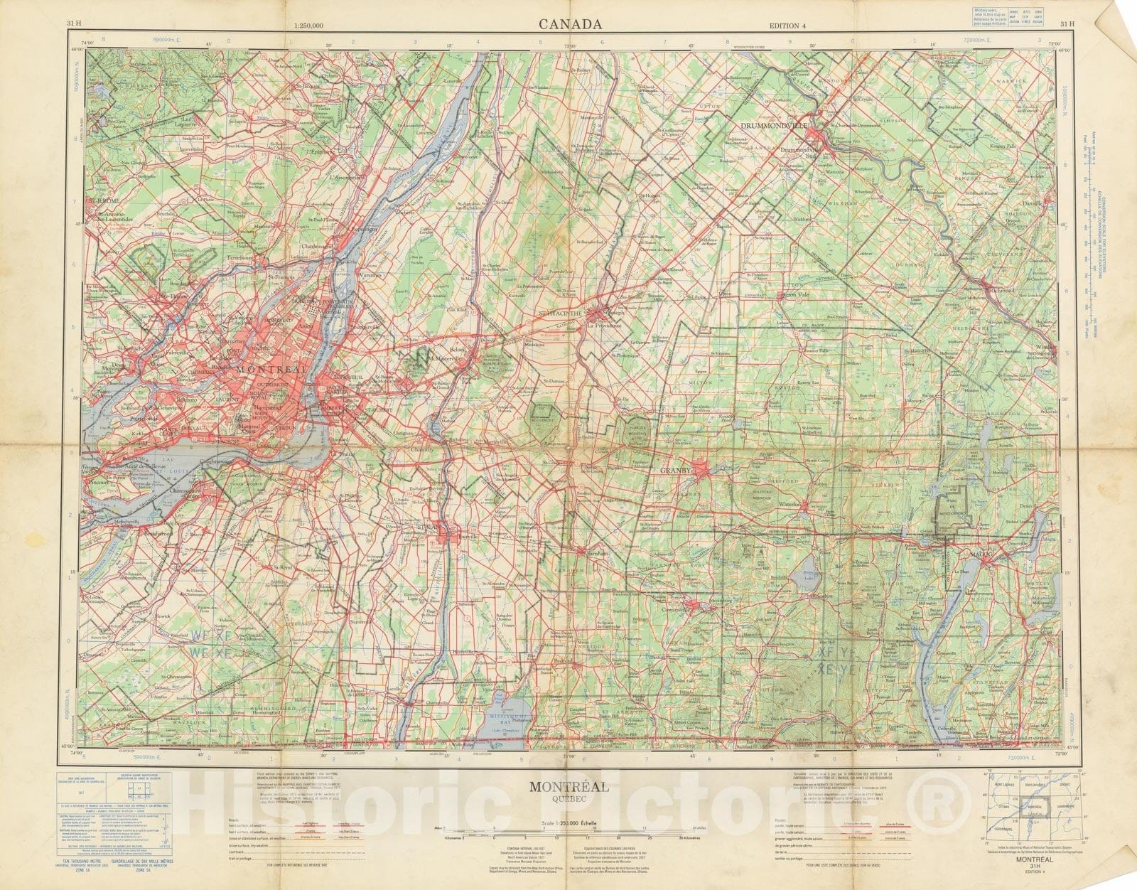 Historic Map : Granby & Montreal & St. Hyacinthe 1972 Topographic Map ...