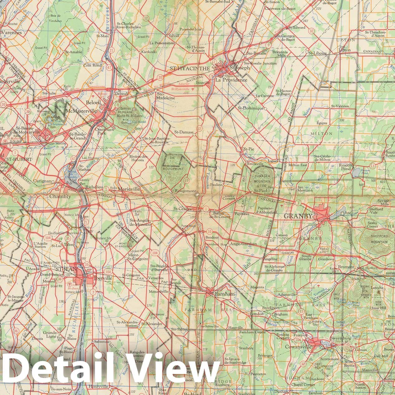 Historic Map : Granby & Montreal & St. Hyacinthe 1972 Topographic Map ...