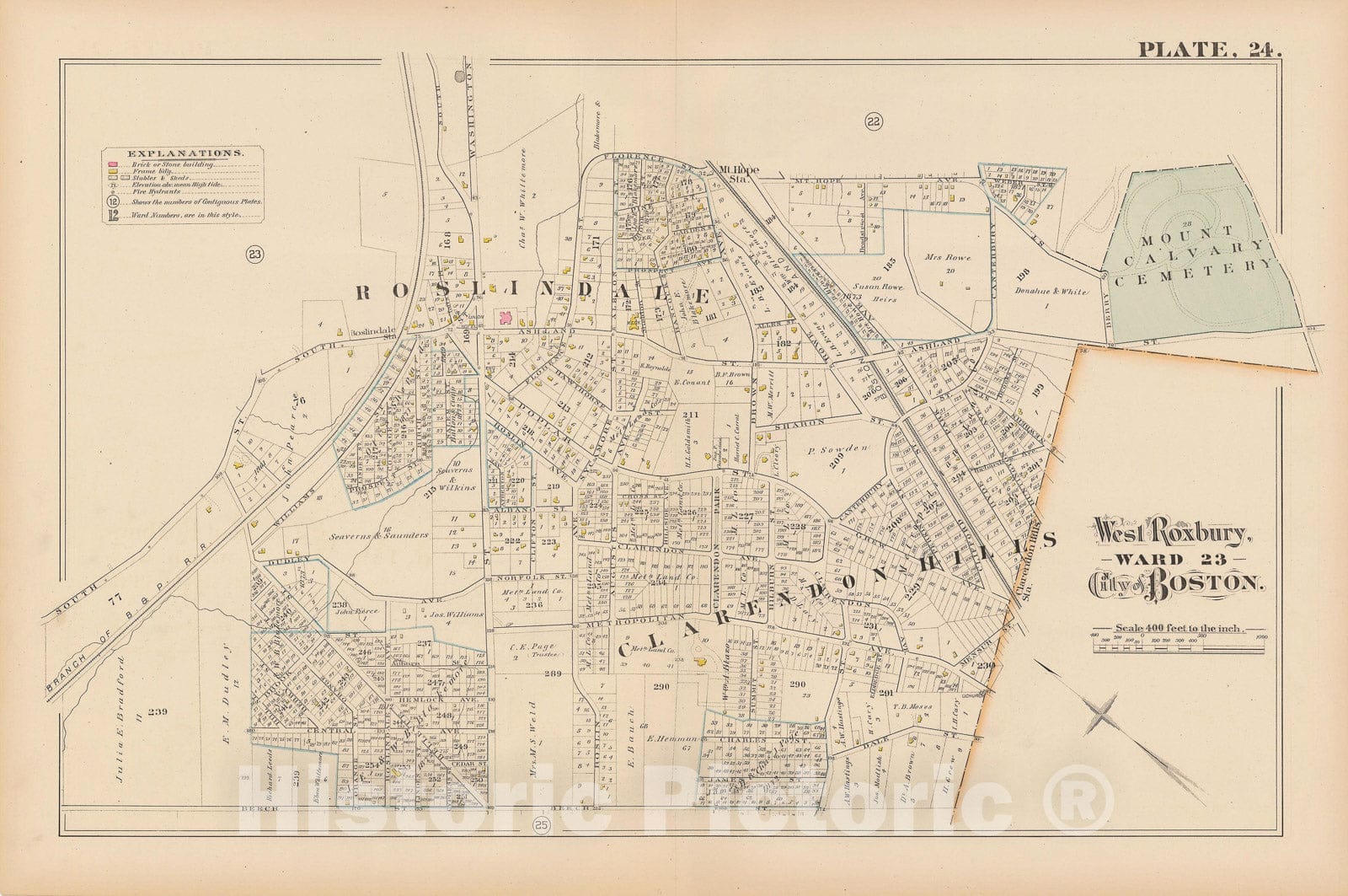 Historic Map : City Atlas of Boston, Massachusetts, Roslindale 1882 Pl ...