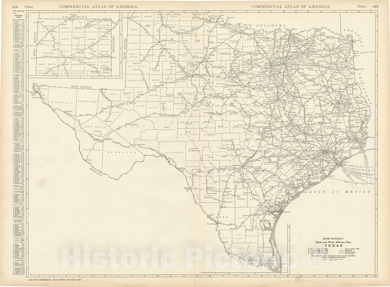 Historic Map : Texas 1925 , Vintage Wall Art – Historic Pictoric