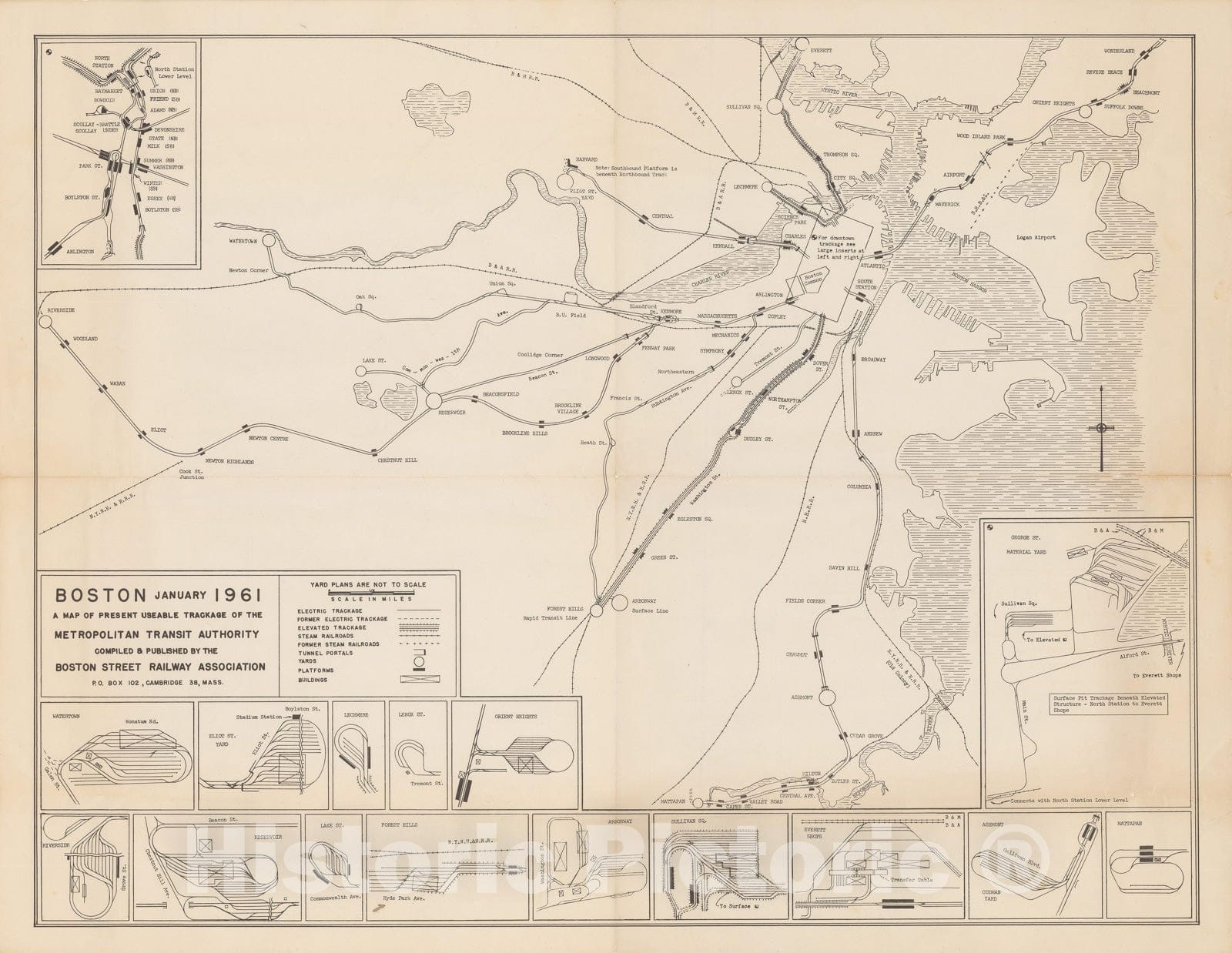 Historic Map : Greater Boston Transit Maps, Boston MTA Boston Trackage ...