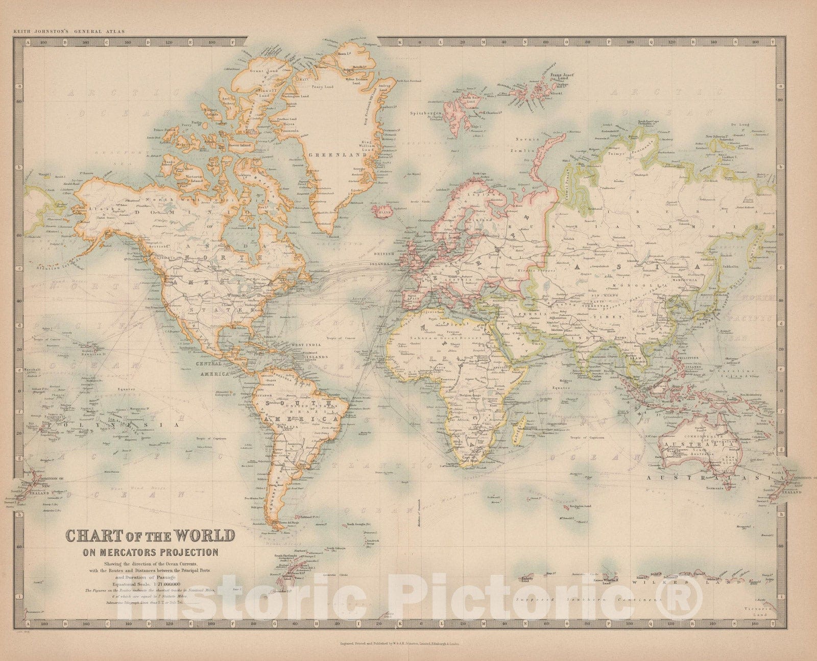 Historic Map : Atlas World, World Map 1913 , Vintage Wall Art ...