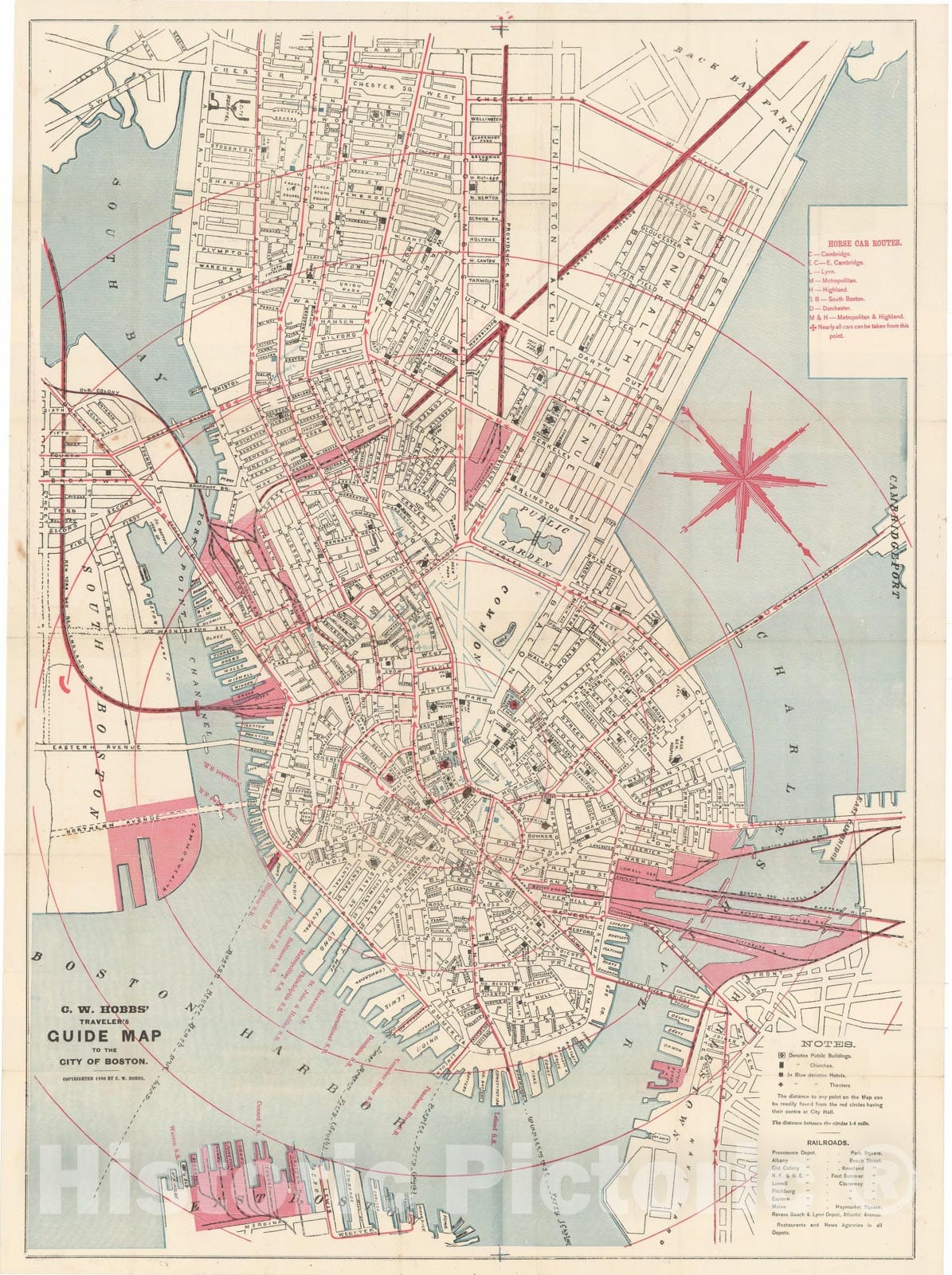 Historic Map : Boston 1880 , Vintage Wall Art – Historic Pictoric