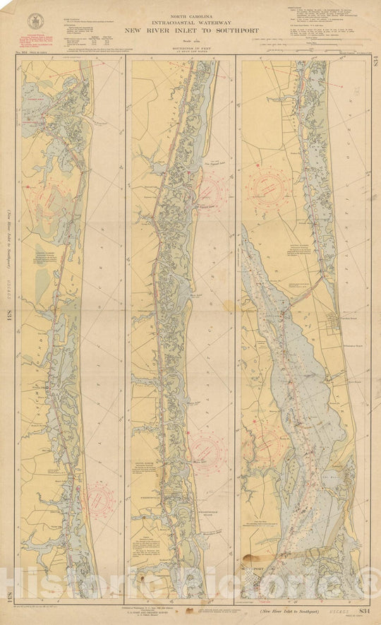 Historic Map : Coastal Charts - NC Intracoastal: New River Inlet to So ...