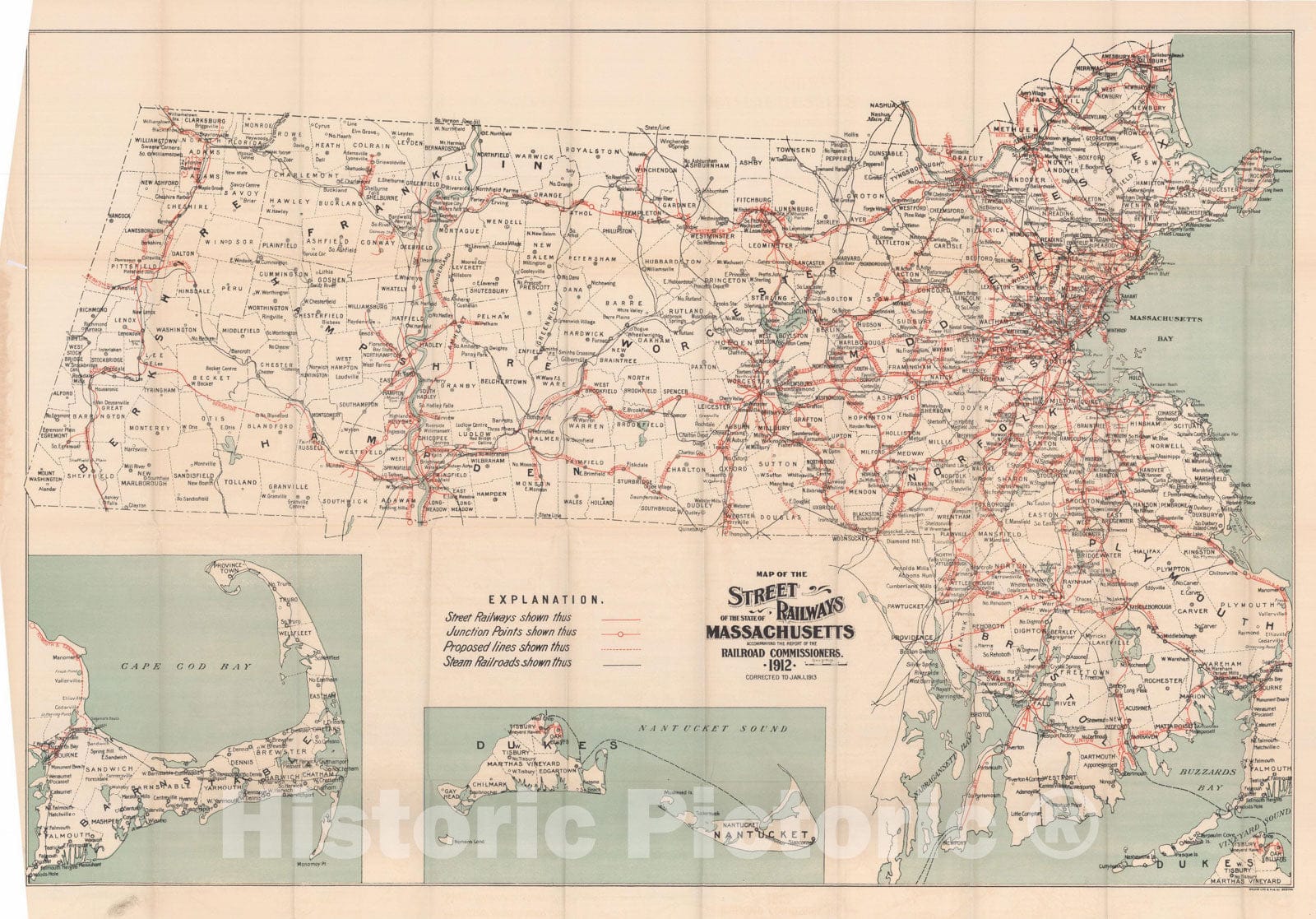 Historic Map : Massachusetts Railroad Commission Maps, Street Railways ...