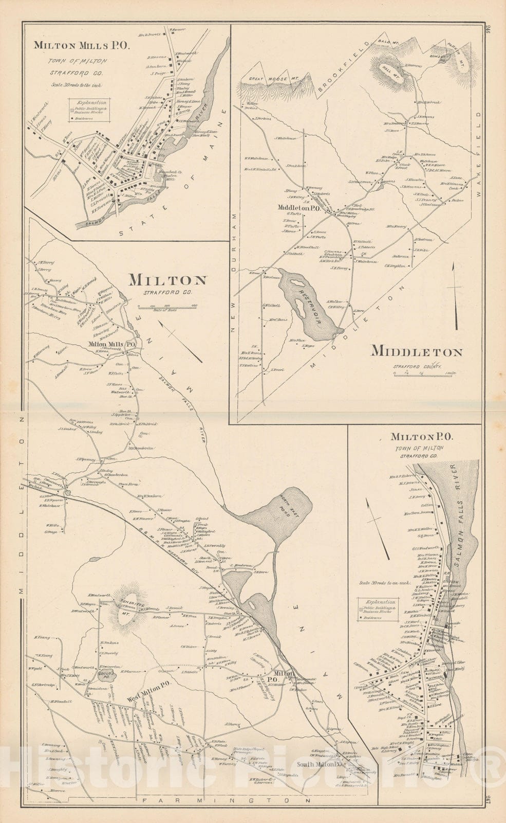 Historic Map : Middleton & Milton 1892 , Town and City Atlas State of ...