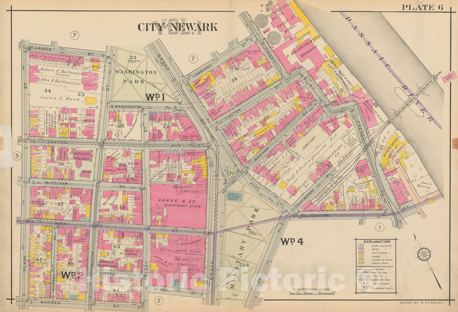 Historic Map : Atlas of Newark, Volume 1, Newark 1911 Plate 006 , Vint ...