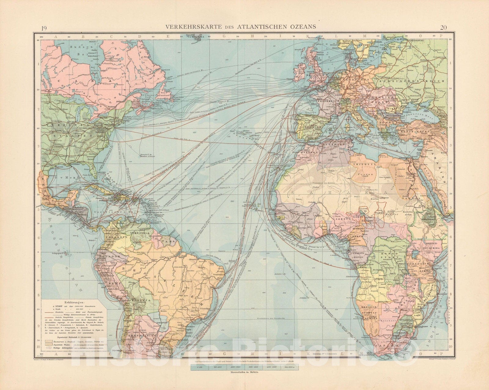 Historic Map : World Map 1899 , Andrees Allgemeiner Handatlas , v2, Vi ...
