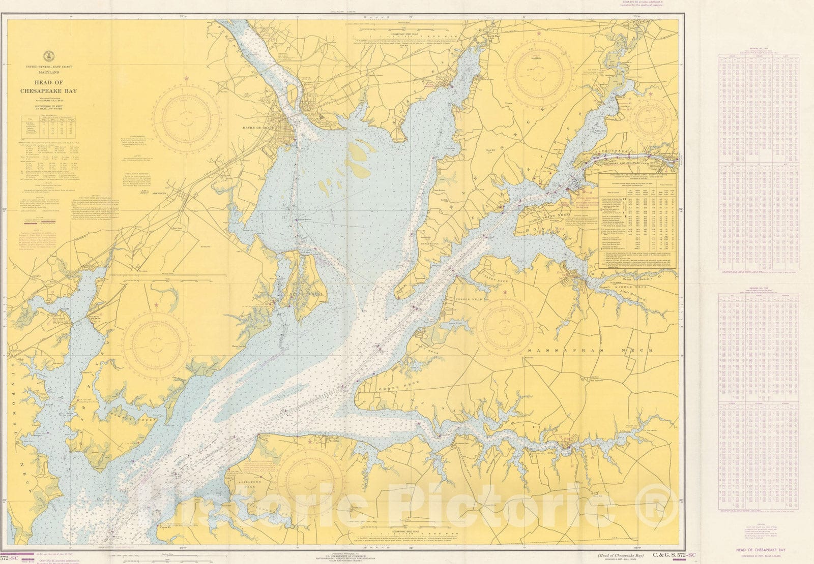 Historic Map : Head of Chesapeake Bay 1967 Topographic Map , Vintage W ...