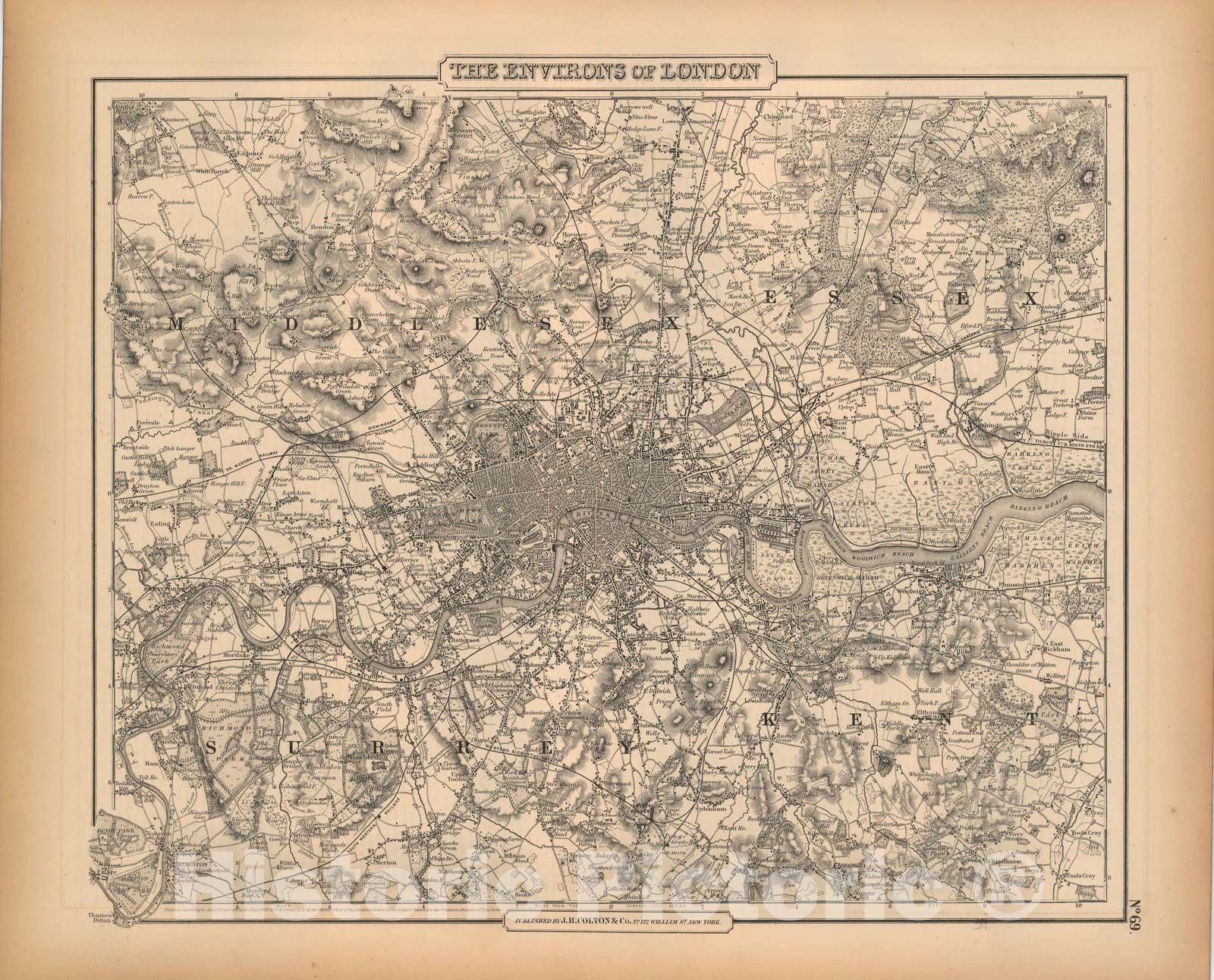 Historic Map : General Atlas (Of The World), London 1857 , Vintage Wal ...