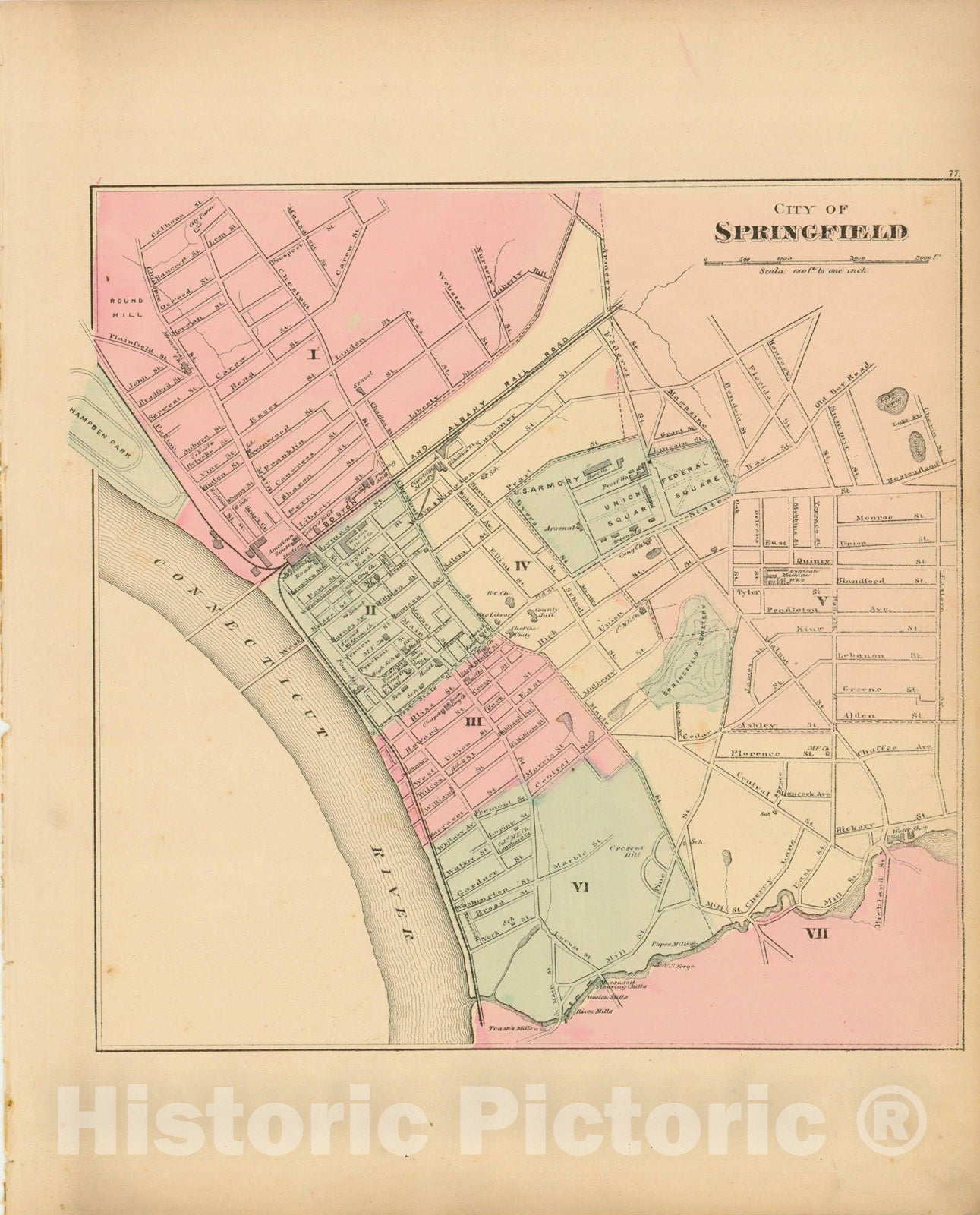 Historic Map : Official Topographical Atlas of Massachusetts, Springfi ...