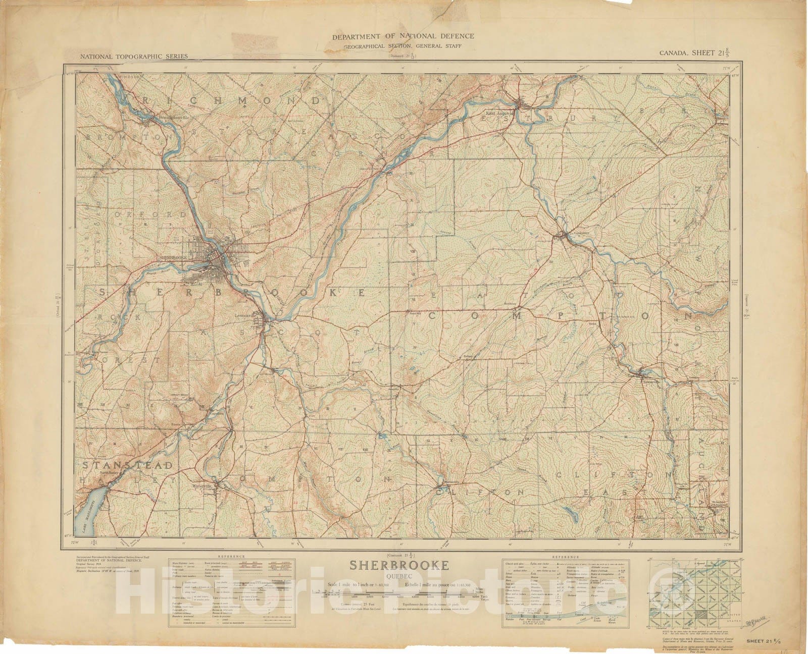 Historic Map : Canada National Topographic System, Sherbrooke 1939 , V ...