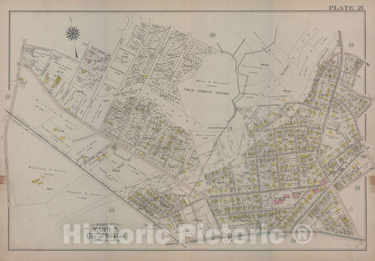 Historic Map : Atlas of Newton, Newton 1907 Plate 021 , Vintage Wall A ...