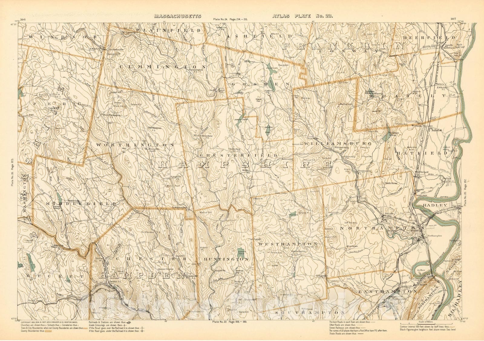 Historic Map : Atlas of Mass, Chester & Chesterfield & Hatfield & Hunt ...
