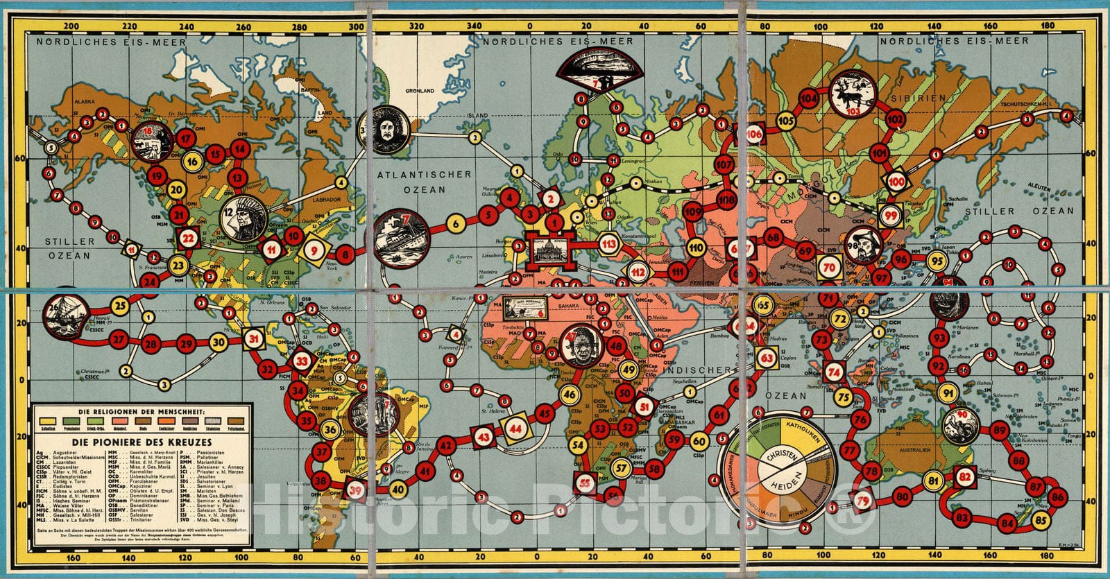 Historic Map : Games, World Mission Trip (game). 1930 - Vintage Wall A ...