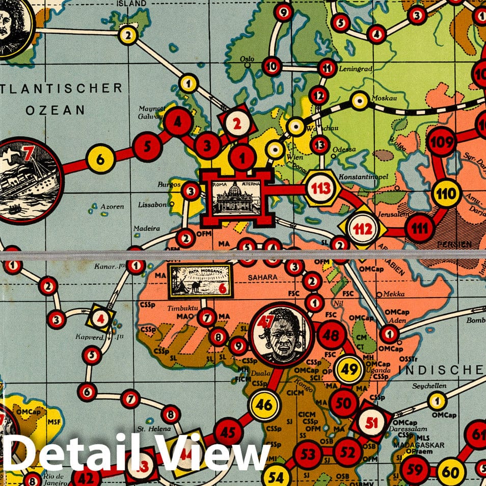 Historic Map : Games, World Mission Trip (game). 1930 - Vintage Wall A ...